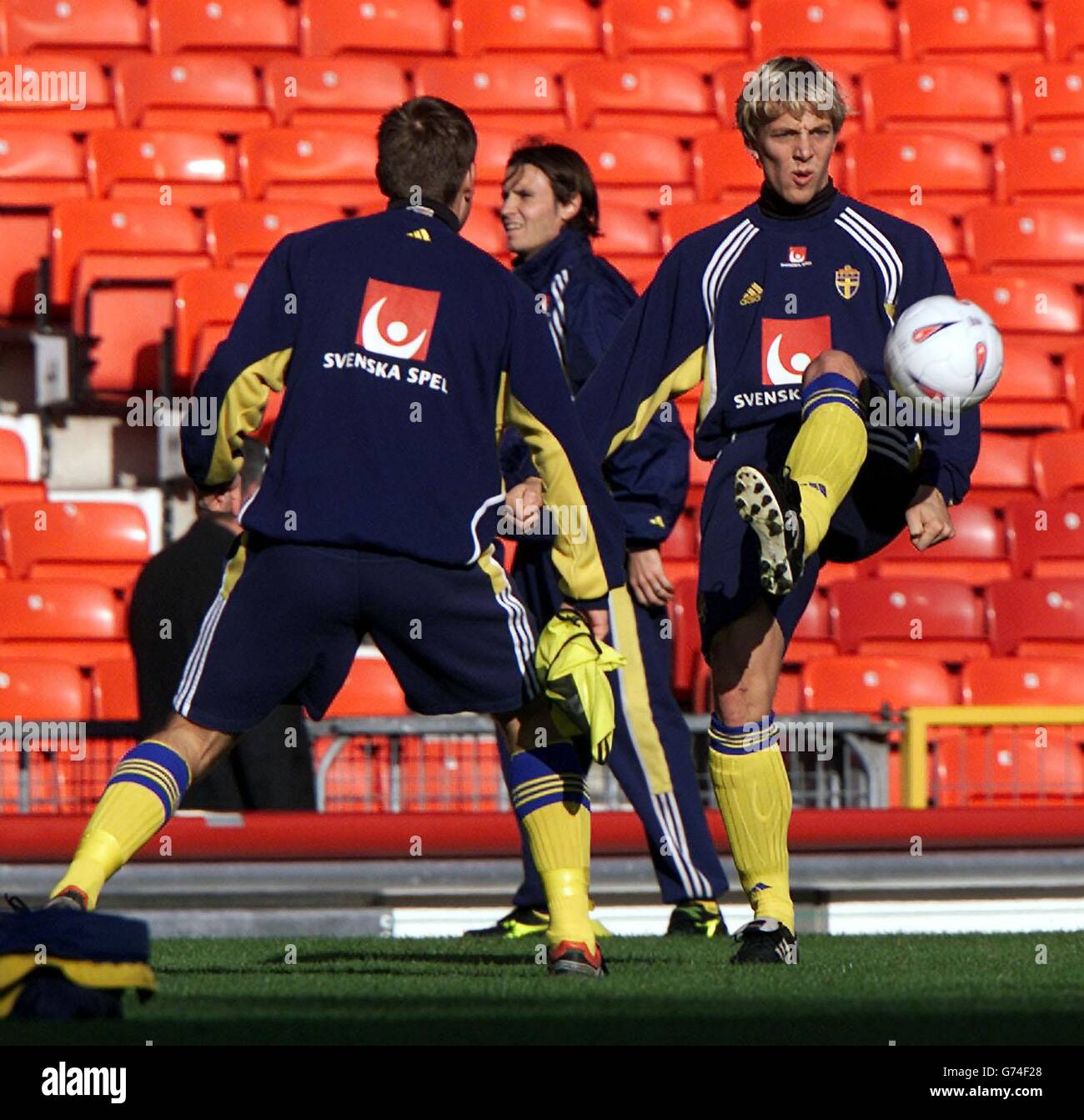 Swedish players train old trafford hi-res stock photography and images ...