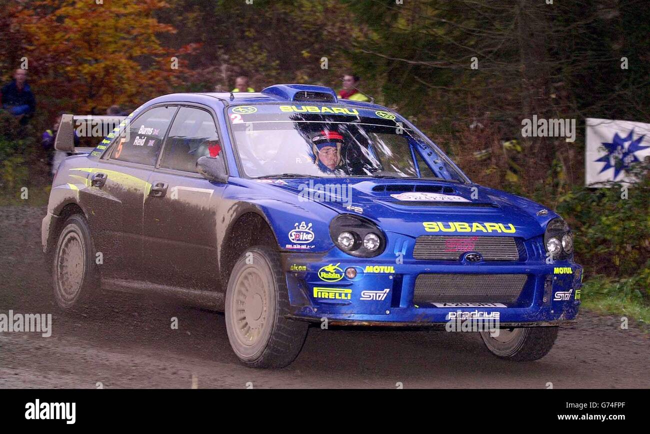 Richard Burns in his Subaru on the Resolfenin stage of the Network Q ...