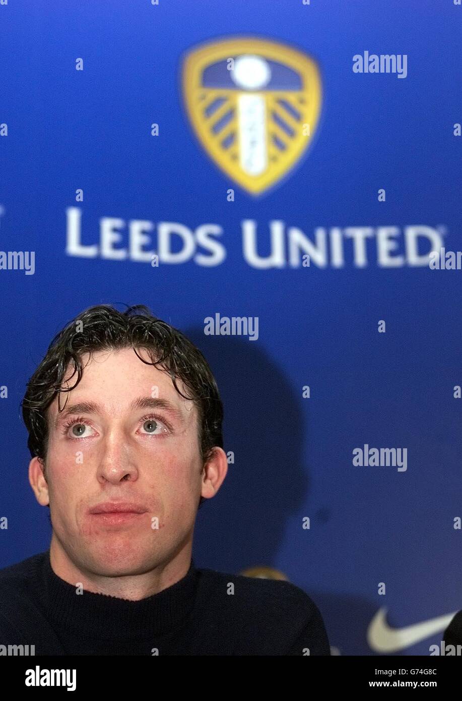 Leeds United's new signing Robbie Fowler during a press conference at ...