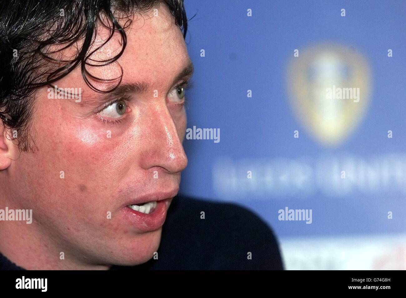 Leeds United's new signing Robbie Fowler during a press conference at ...