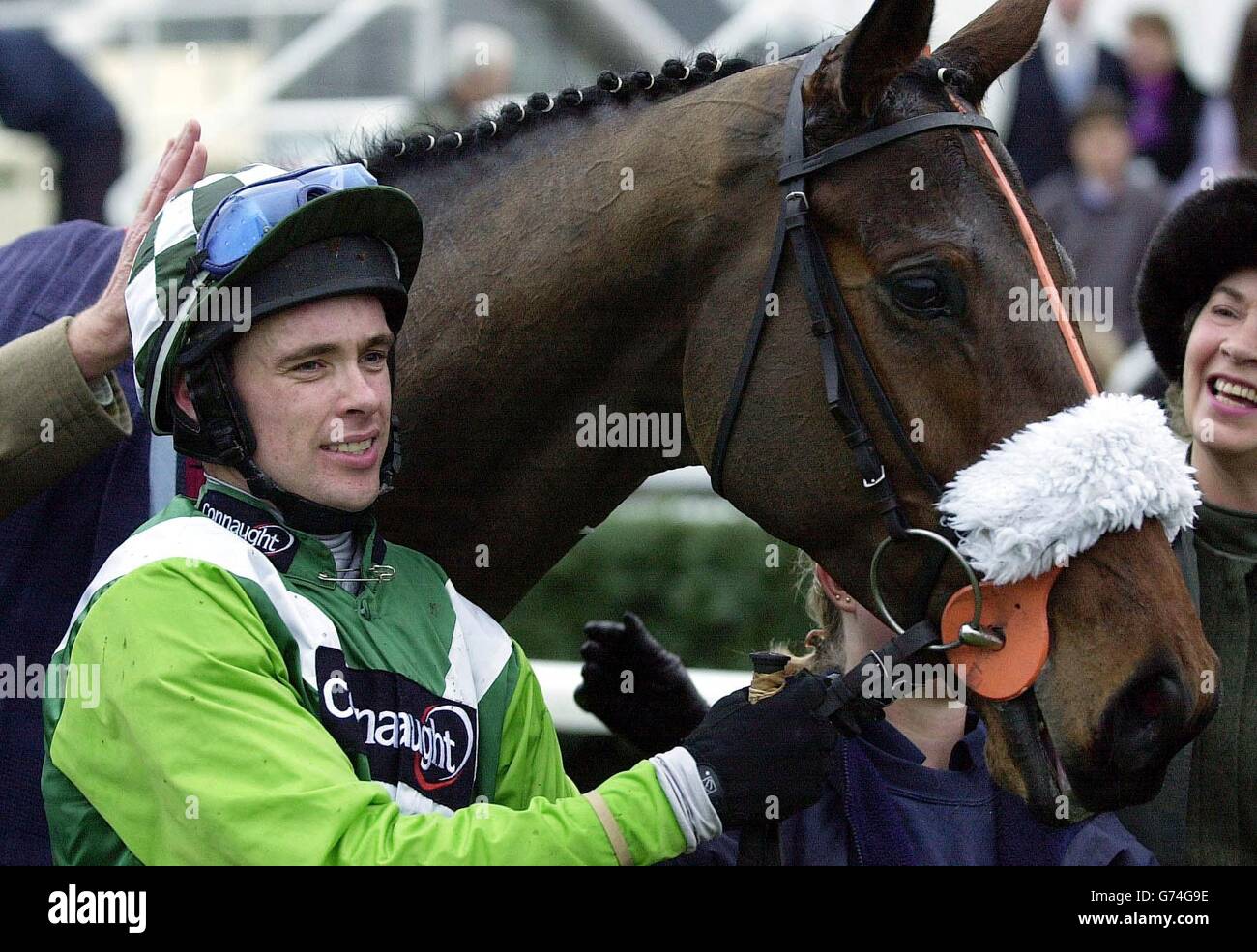 Jockey Timmy Murphy in the winners enclosure with his mount Valley ...