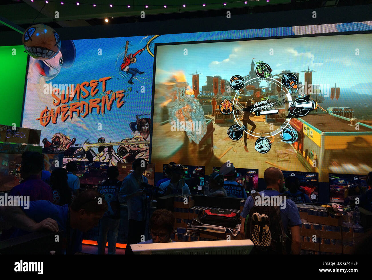 The Sunset Overdrive stand at the E3 gaming conference in Los Angeles ...