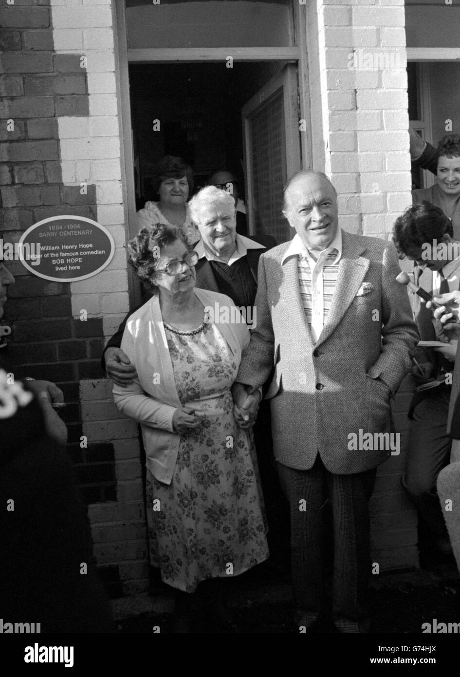 Bob Hope, the London born veteran comedian with the occupants of 12 ...