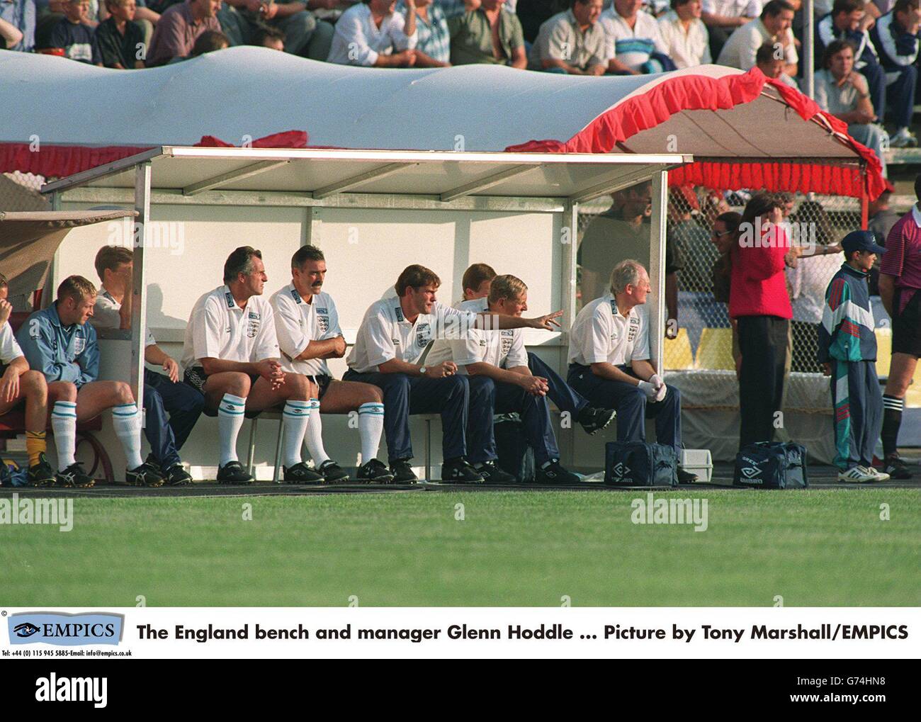 The england bench manager glenn hoddle picture by tony marshall empics ...
