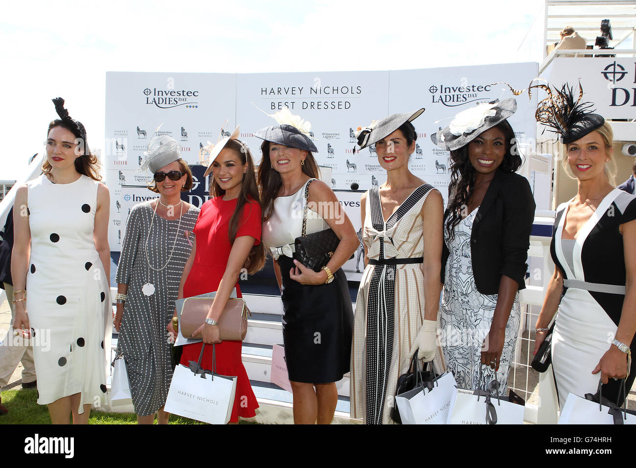 Winner of the best dressed competition Rosia Divito (Third left) with ...