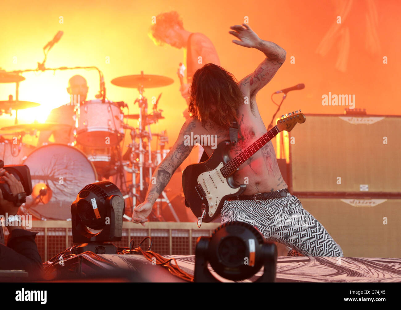 Simon Neil of Biffy Clyro performing on the Main Stage at the Isle of ...