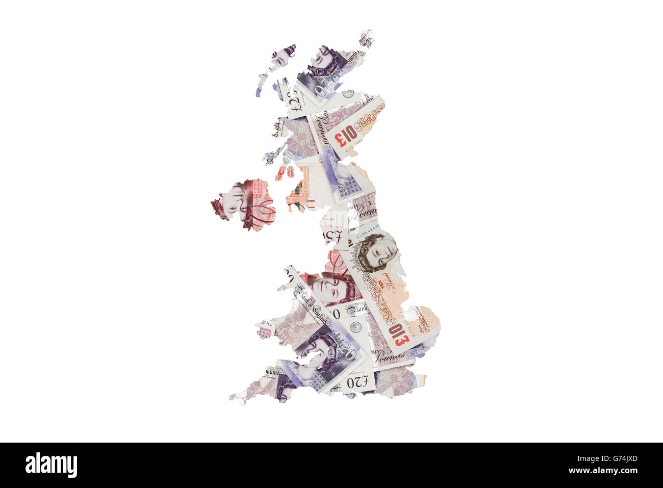 UK map made of pound bill Stock Photo - Alamy