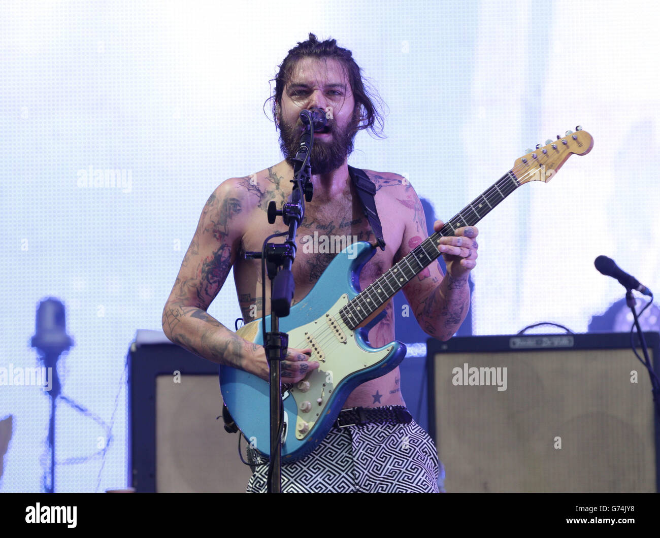 Simon Neil of Biffy Clyro performing on the Main Stage at the Isle of ...