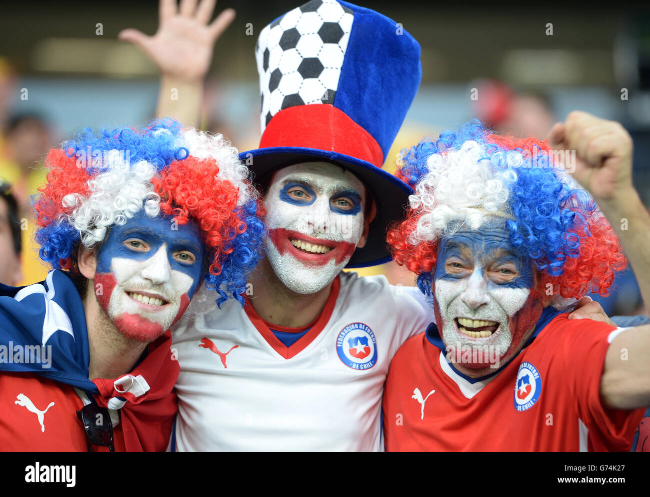 Chile fans show their support before kick off hi-res stock photography ...