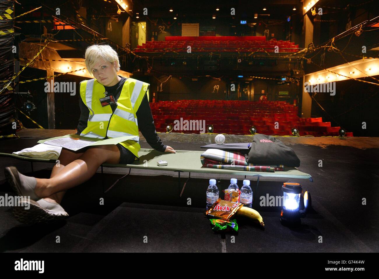 Australian Holly Boyd, 32, as she prepares to bed down and spend the night alone, after winning ...