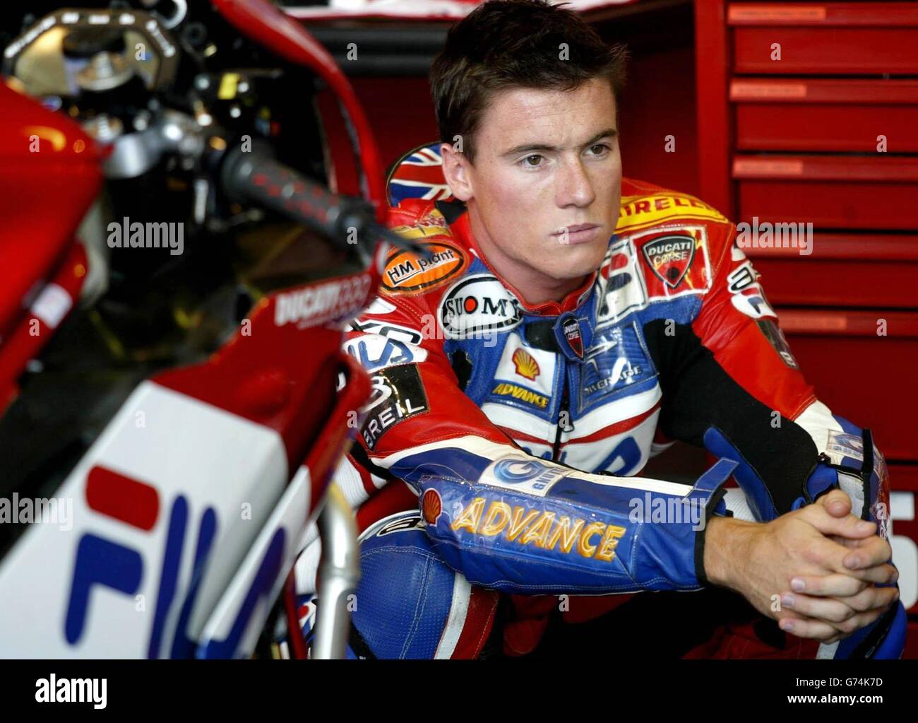 England's James Toseland prepares for a qualifying session, before ...