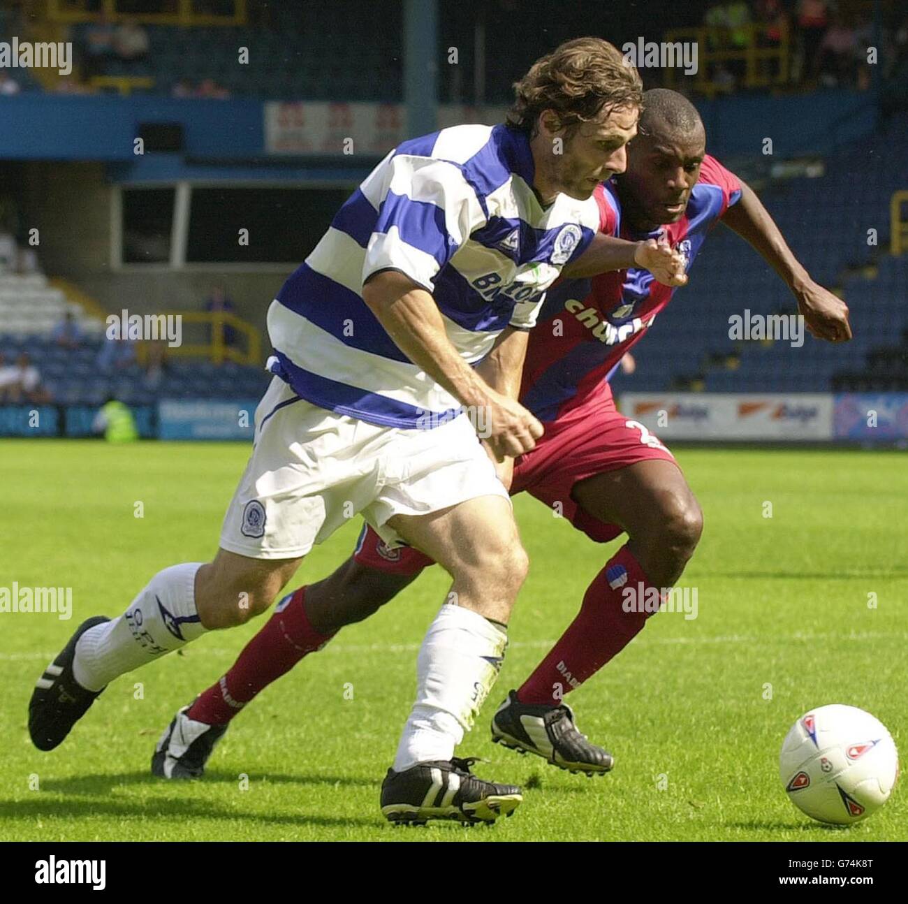 Crystal Palace's Emmerson Boyce (right) and QPR's Gareth Ainsworth ...
