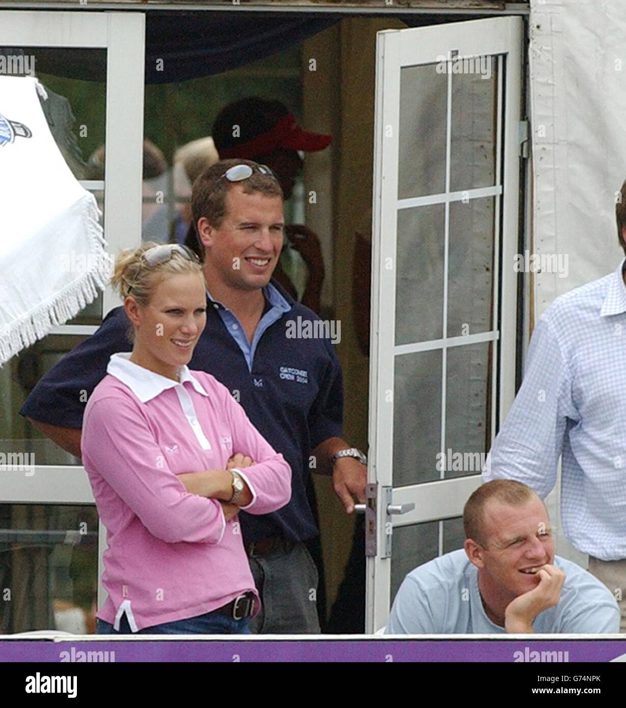Zara Phillips watching a light-hearted polo match between NH Jockeys v ...
