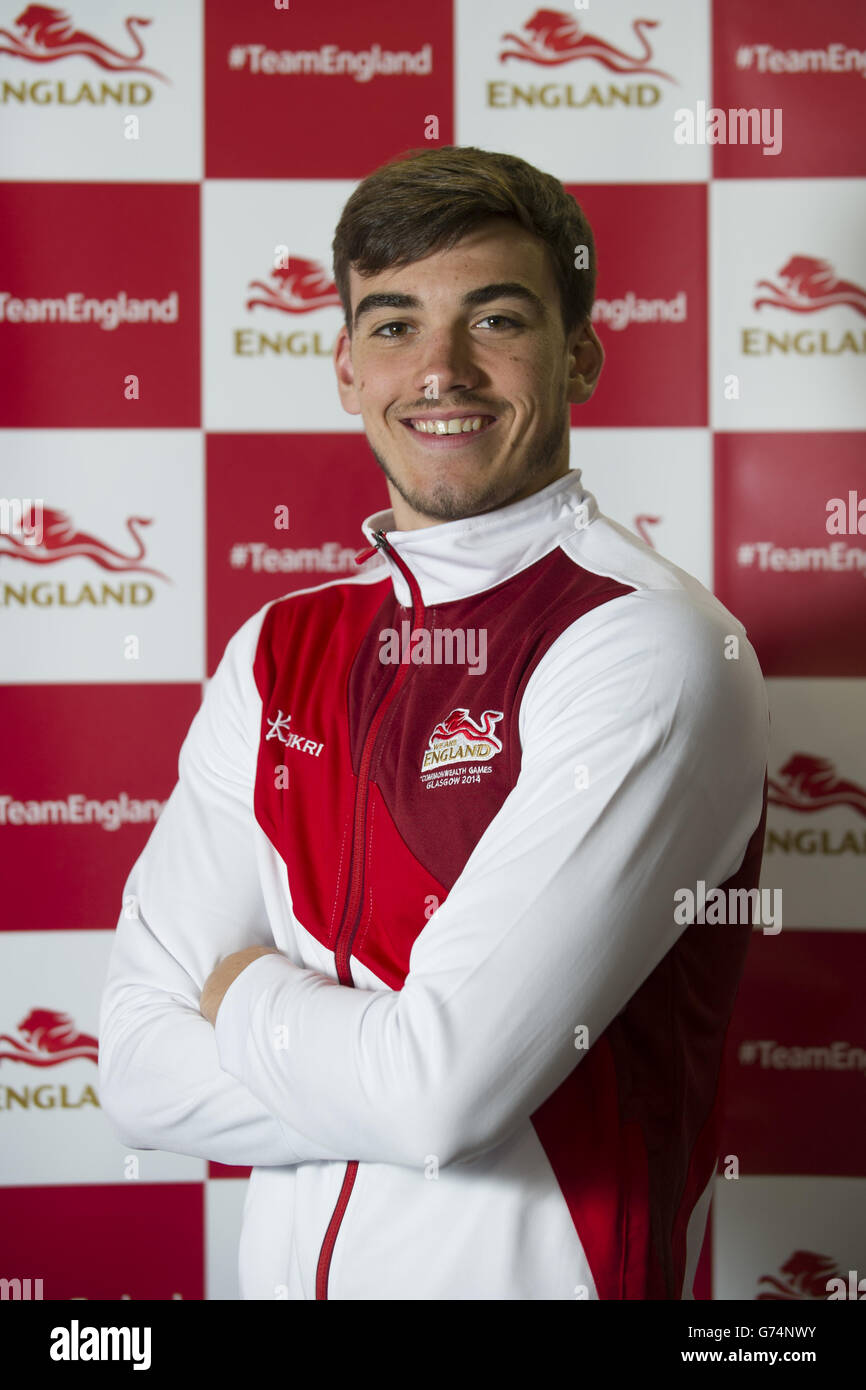 Team England swimmer Adam Barrett during a kitting out session at St ...
