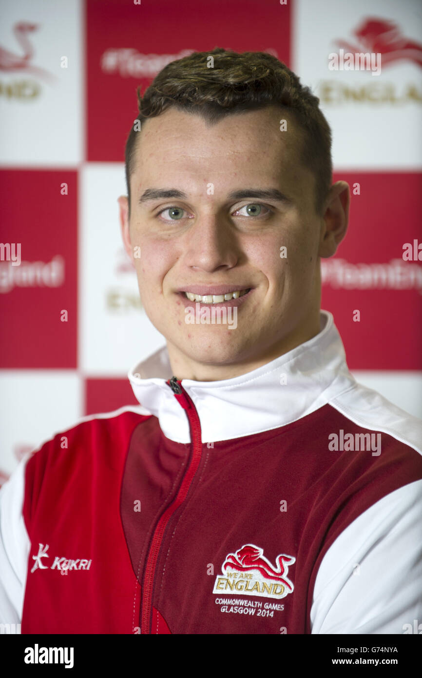 Team England swimmer Nick Grainger during a kitting out session at St ...