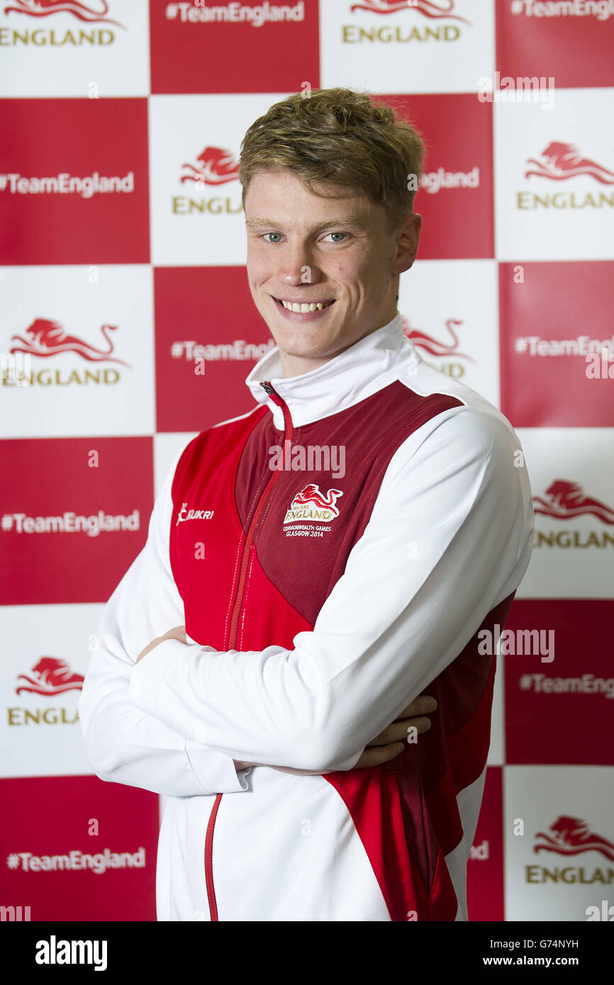 Team England swimmer Lewis Coleman during a kitting out session at St ...