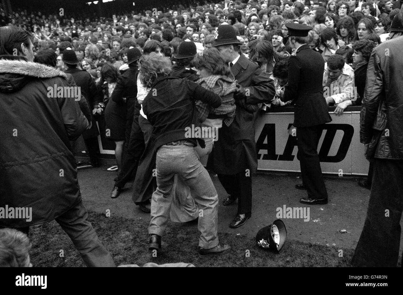 Football hooligans fighting Black and White Stock Photos & Images - Alamy