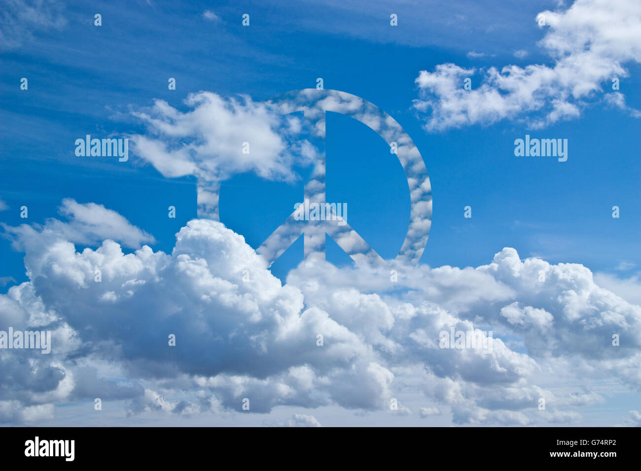 Blue sky with peace clouds Stock Photo - Alamy