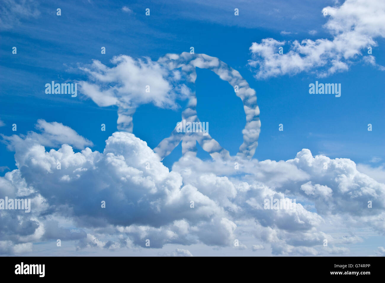 Blue sky with peace clouds Stock Photo - Alamy