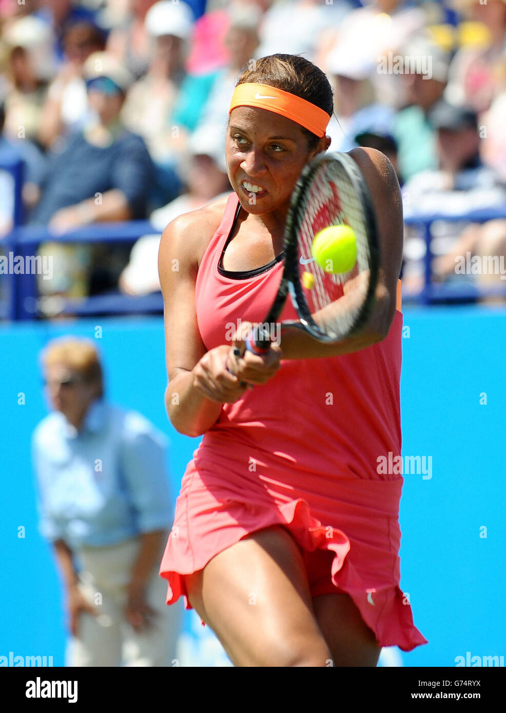 Madison Keys in action against Angelique Kerber during the AEGON ...