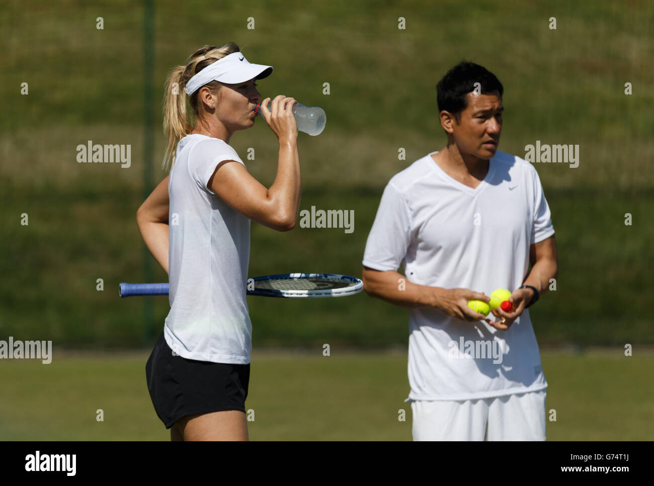 Maria sharapova during her practice session hi-res stock photography ...