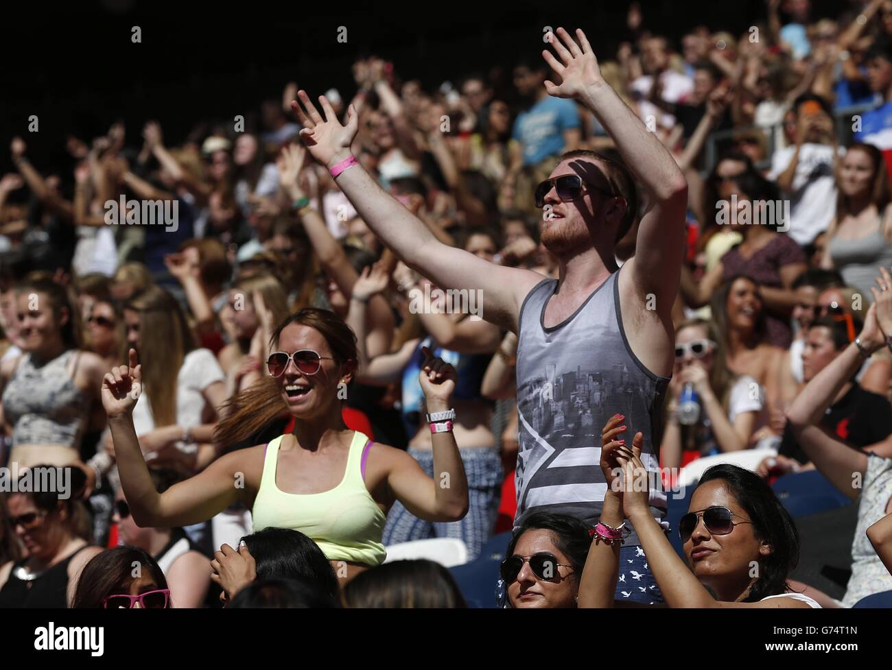 Capital FM Summertime Ball - London. Fans watching Calvin Harris ...
