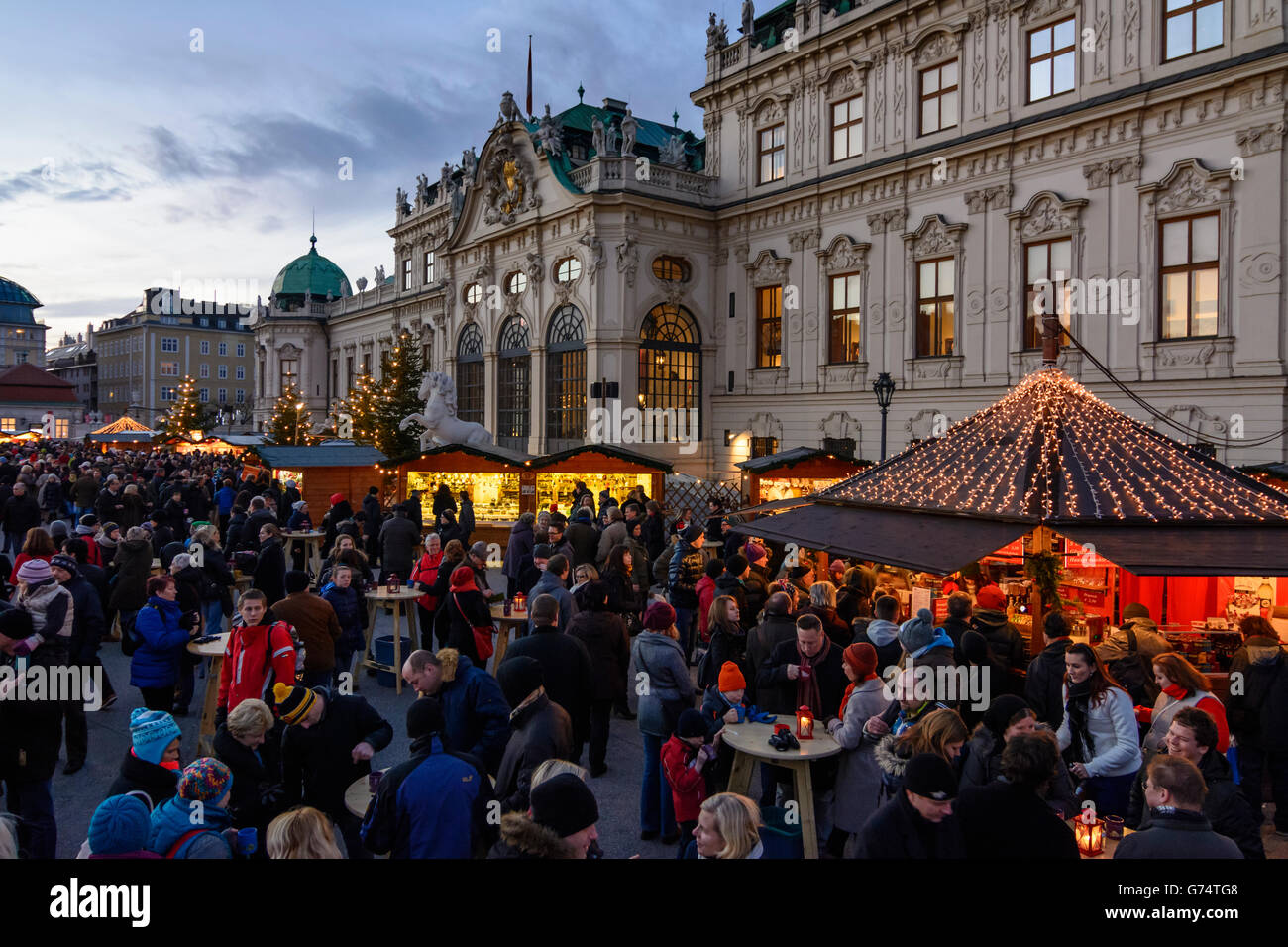 Advent and Christmas Market in front of Belvedere Palace, Wien, Vienna ...