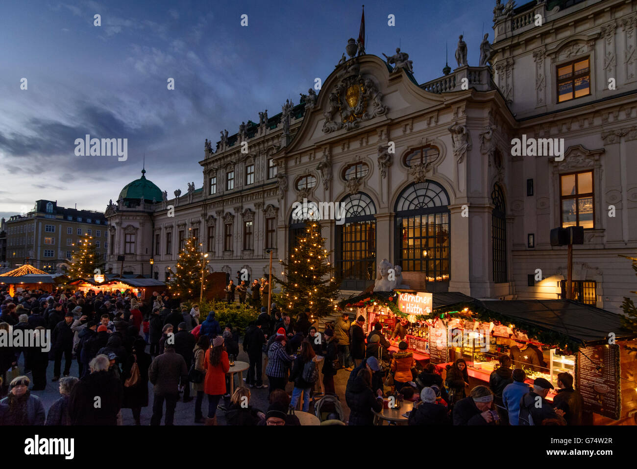 Advent and Christmas Market in front of Belvedere Palace, Wien, Vienna ...