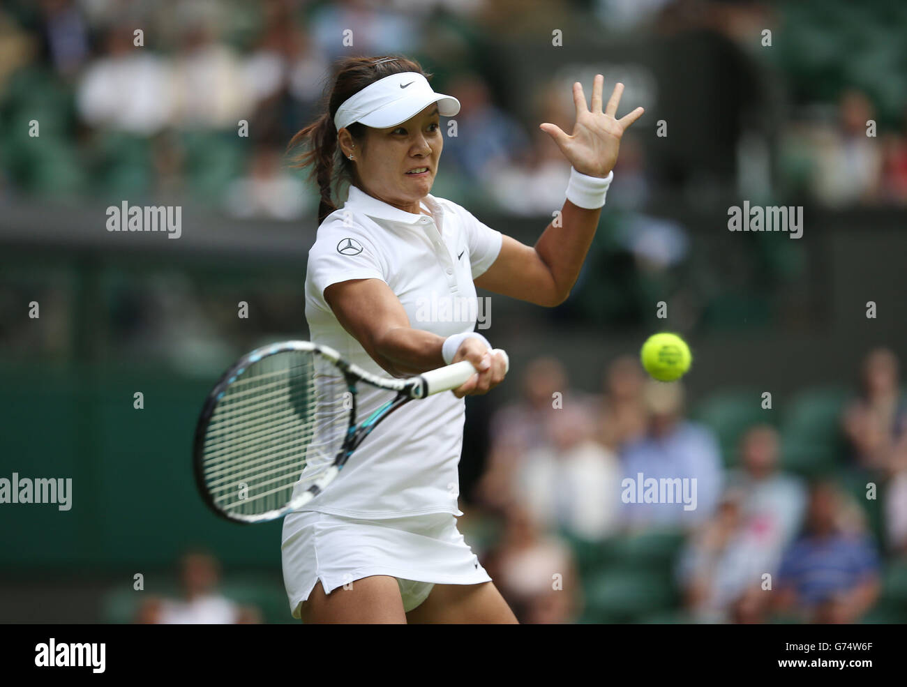China's Na Li in action against Poland's Paula Kania during day one of ...
