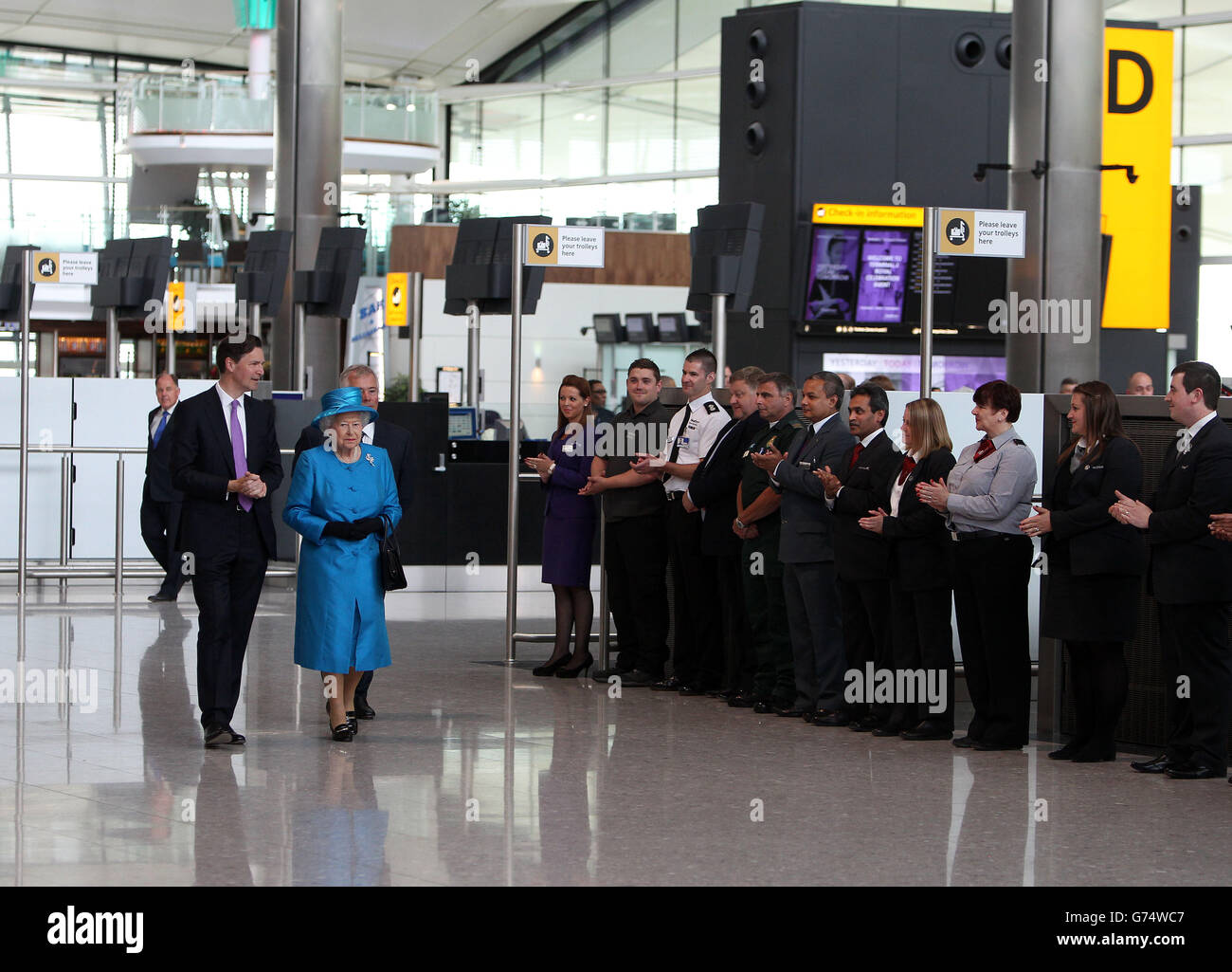 Queen Elizabeth II opens new Heathrow Terminal 2 Stock Photo - Alamy