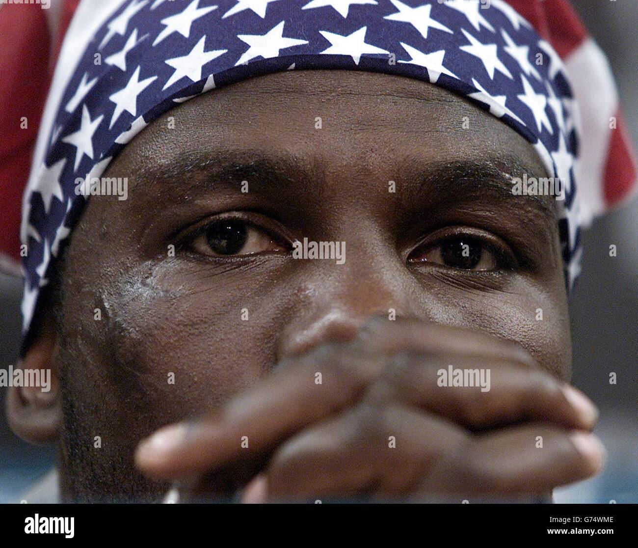 World Heavyweight Boxing Champion Hasim Rahman at a press conference to ...