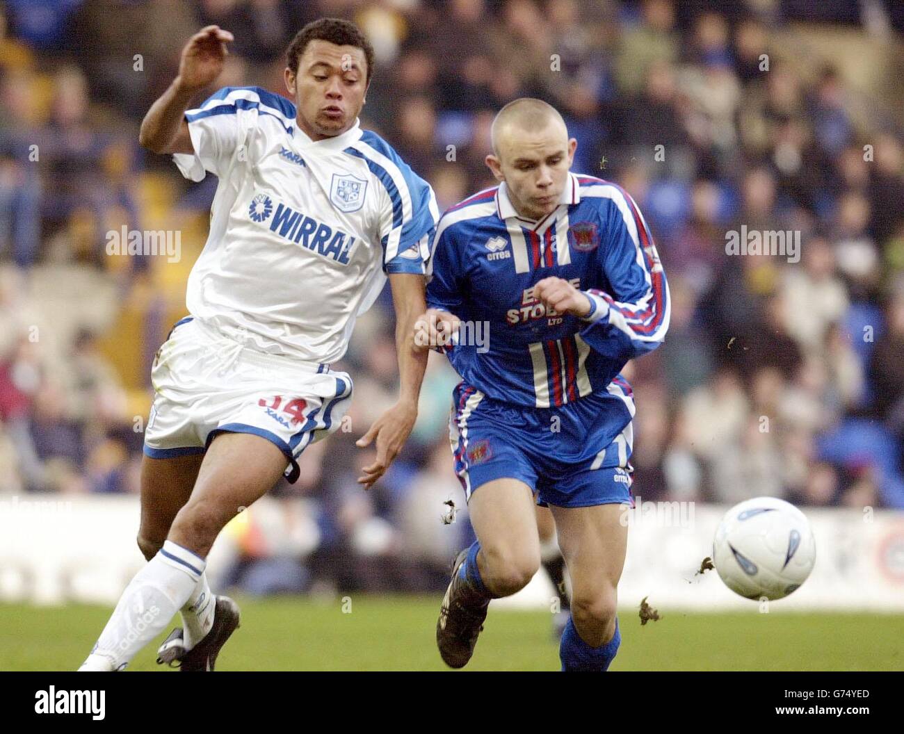 Tranmere Rovers' Jason Price (left) and Carlisle's Lee Andrews in the ...
