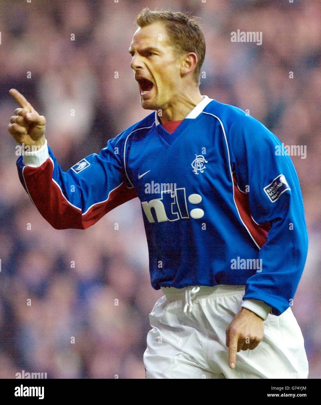 Rangers v Hearts/ Ronald De Boer. Rangers' Ronald De Boer celebrates ...