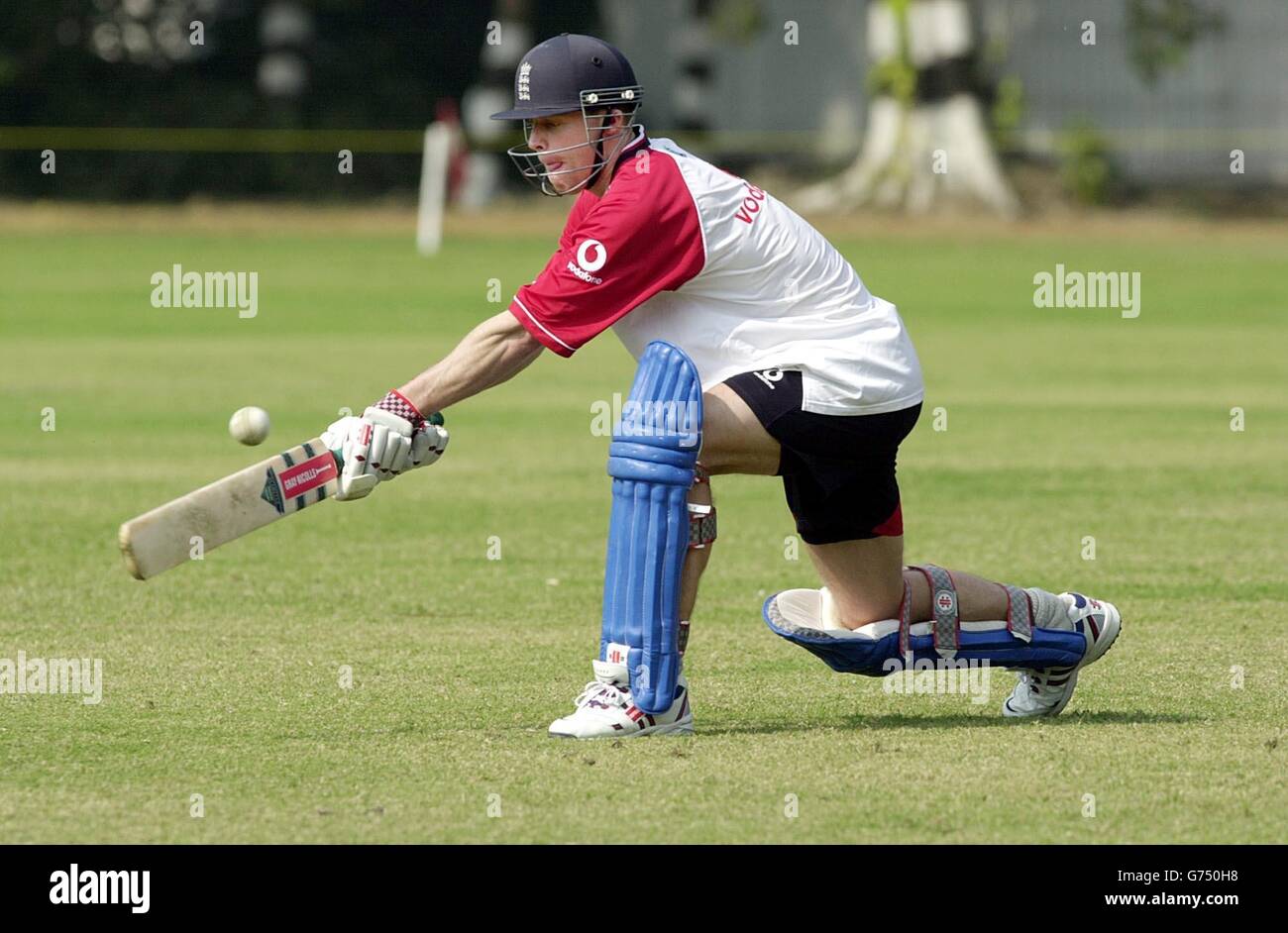 England Cricket Practice. England batsman Nick Knight practises reverse ...