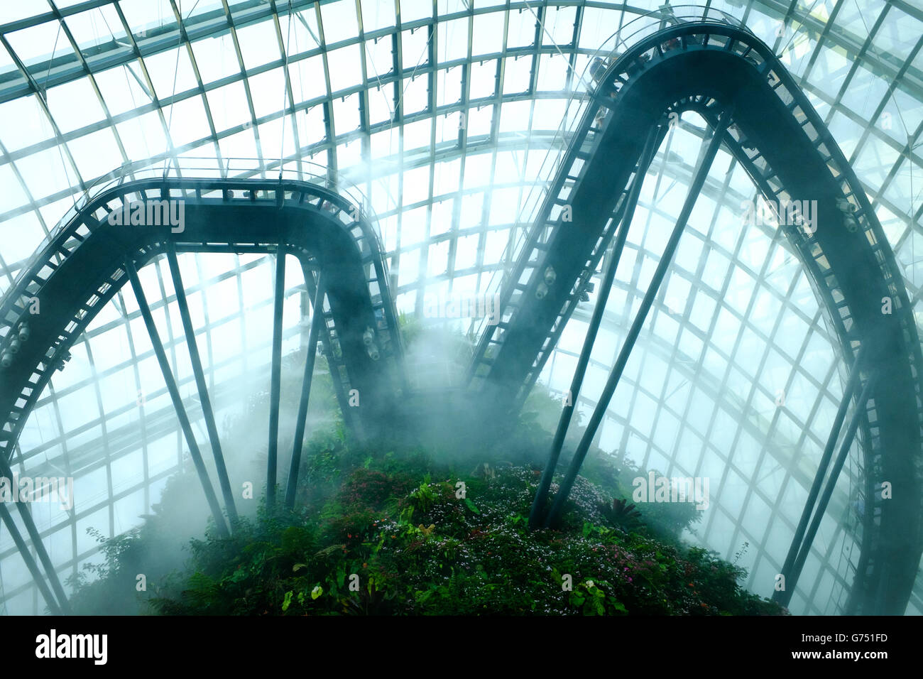 Misting time at the Cloud down,Gardens by the Bay, Singapore Stock ...