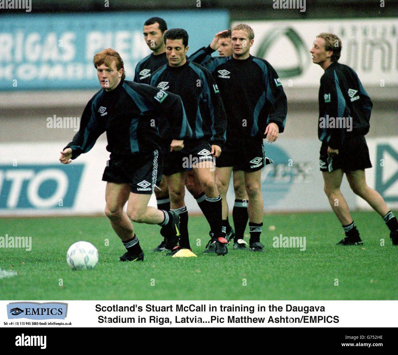Scotland's Stuart McCall trains in the Daugava stadium in Riga, Latvia ...