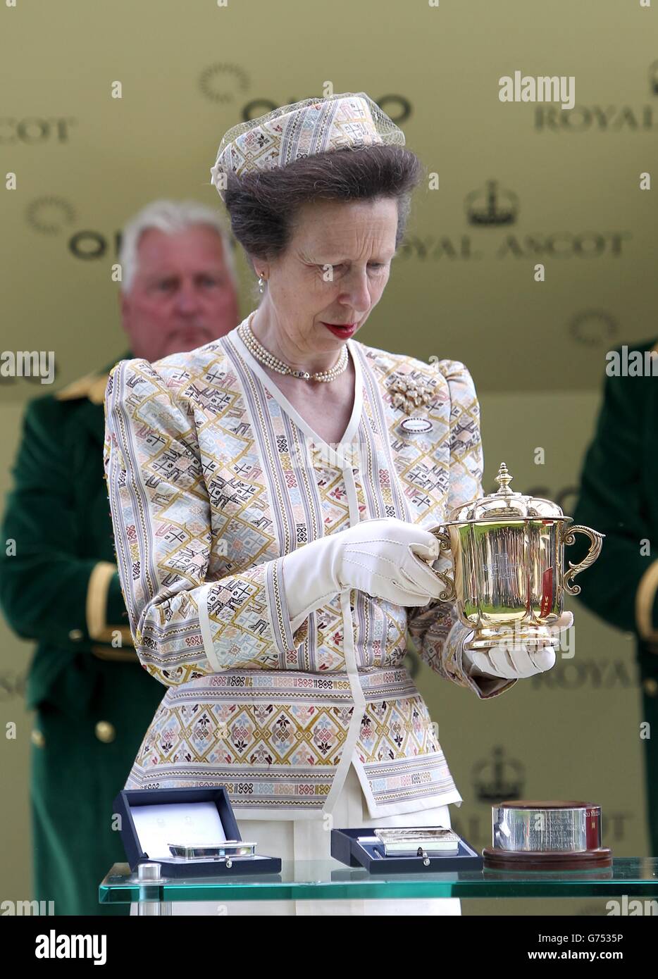 The Princess Royal before presenting a trophy to the winner of the ...
