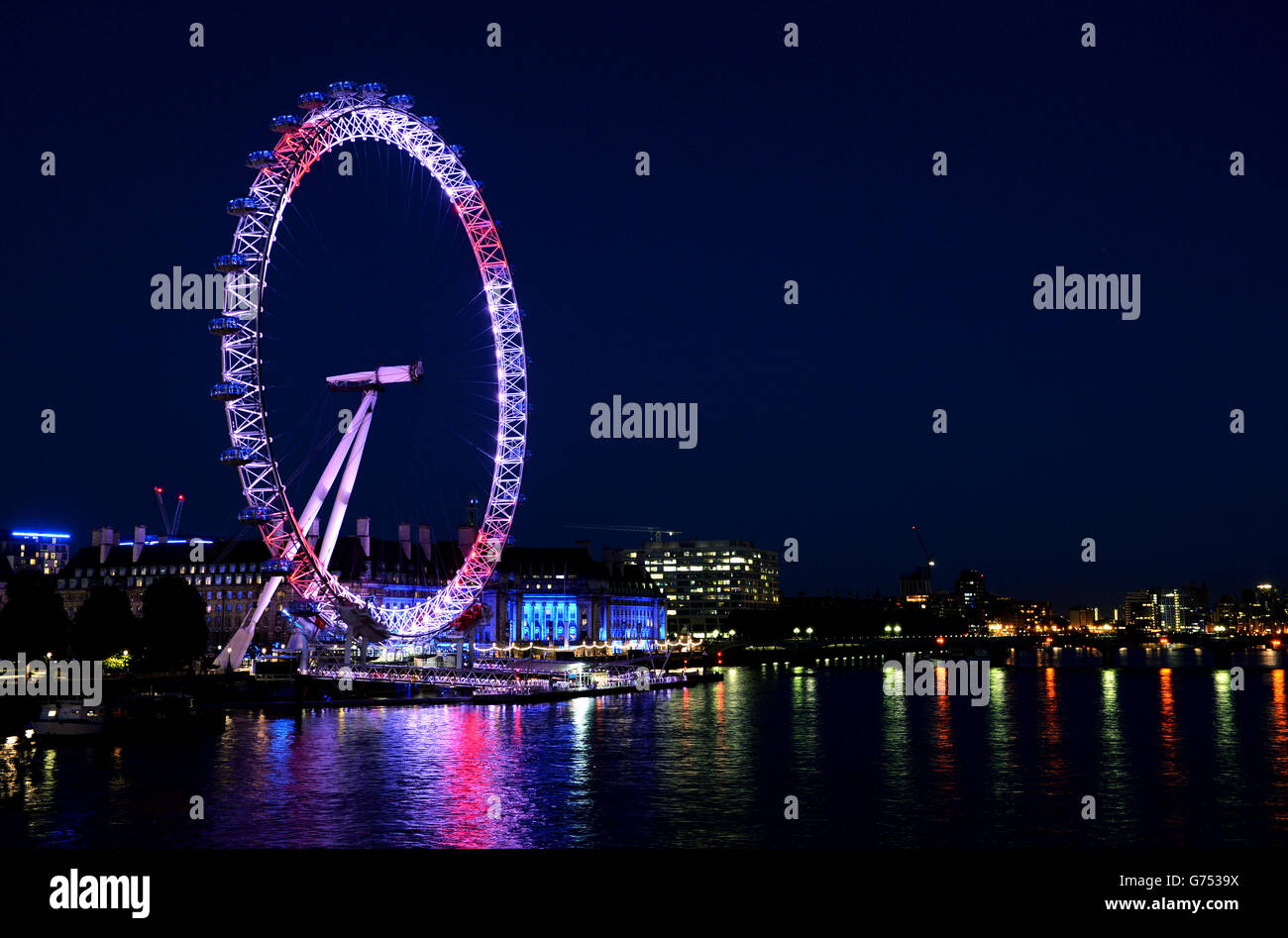 EDF London Eye World Cup lights Stock Photo - Alamy