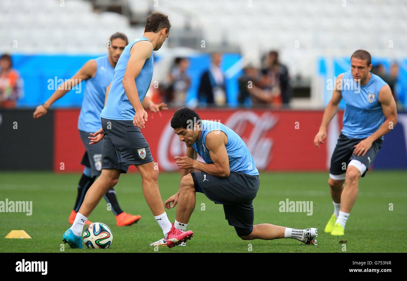 Uruguay's Luis Suarez during a training session at the Arena de Sao ...