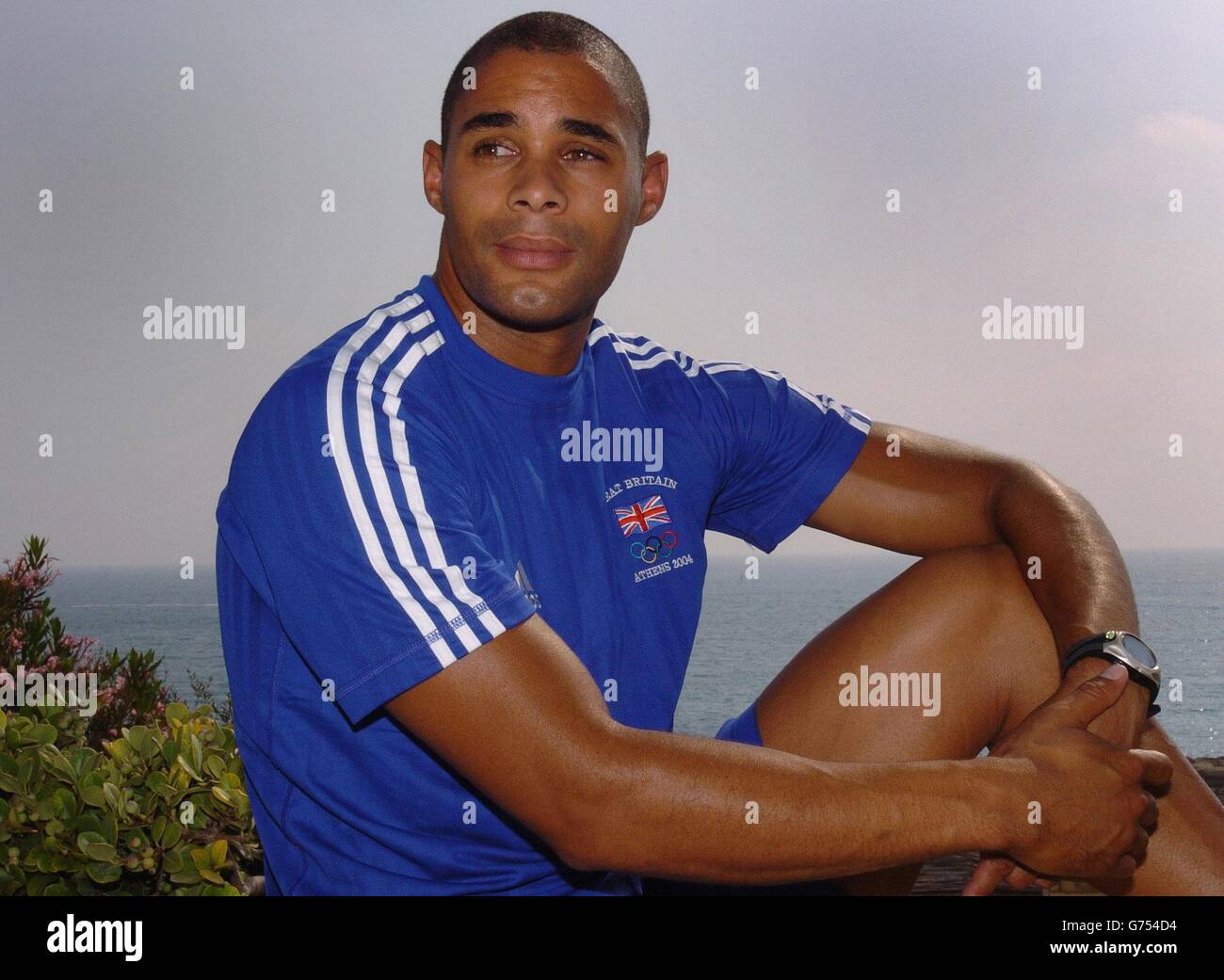 Sprinter Jason Gardener from Bath in Coral Beach Bay, the GB Olympic ...