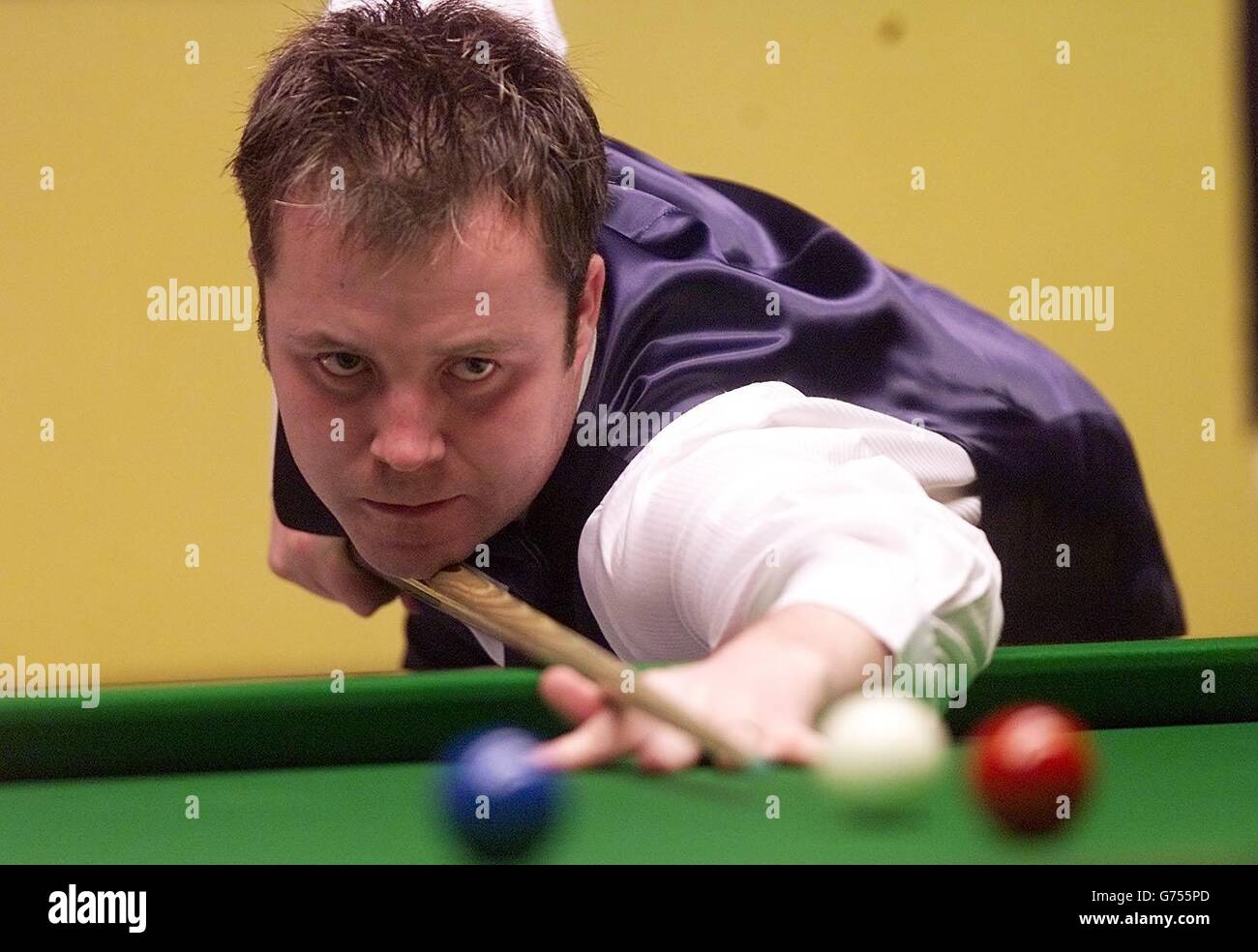 John Higgins in action against Dave Harold during the Stan James ...