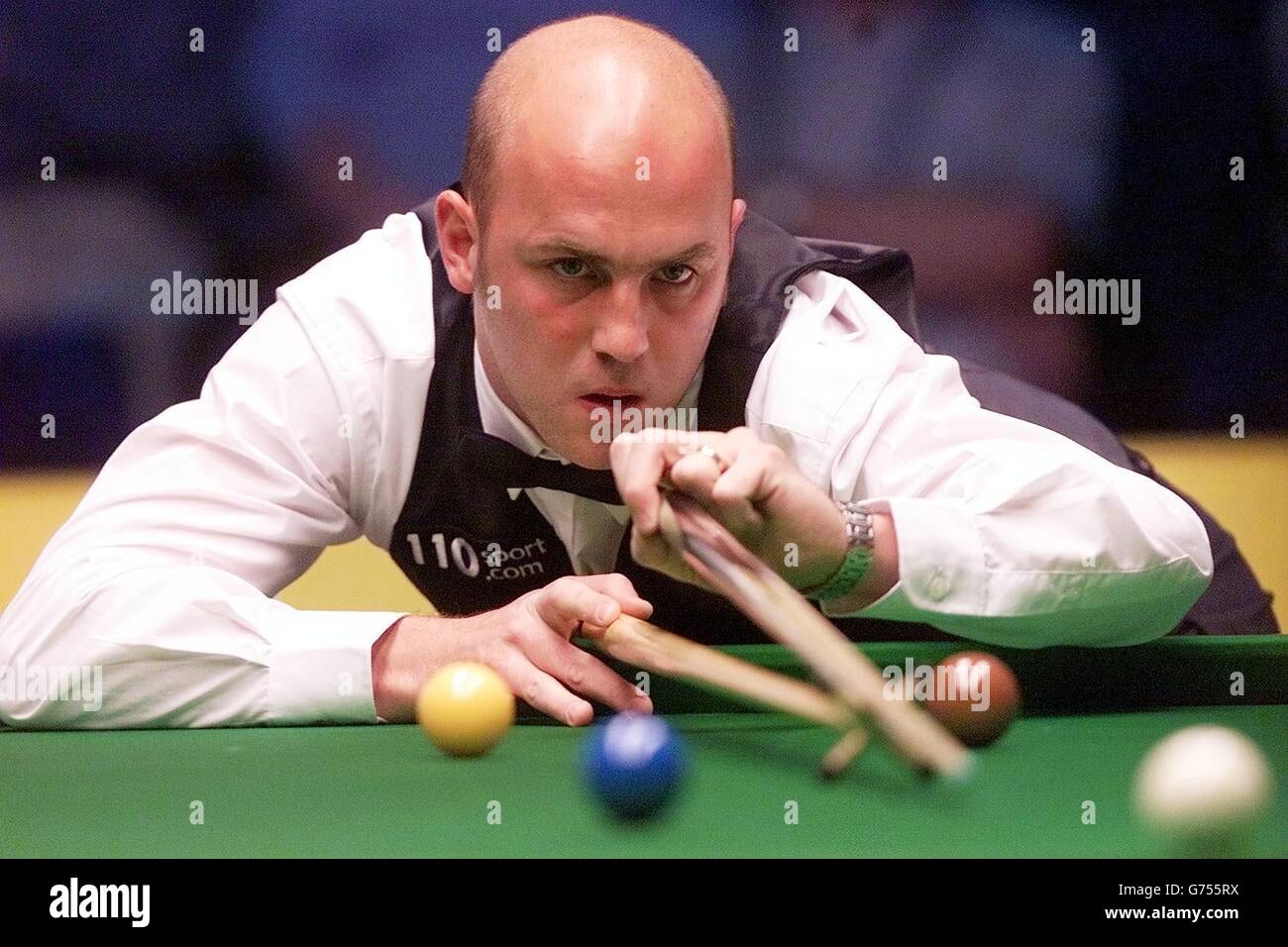 Newcastle British Open snooker King. Mark King in action against Peter ...
