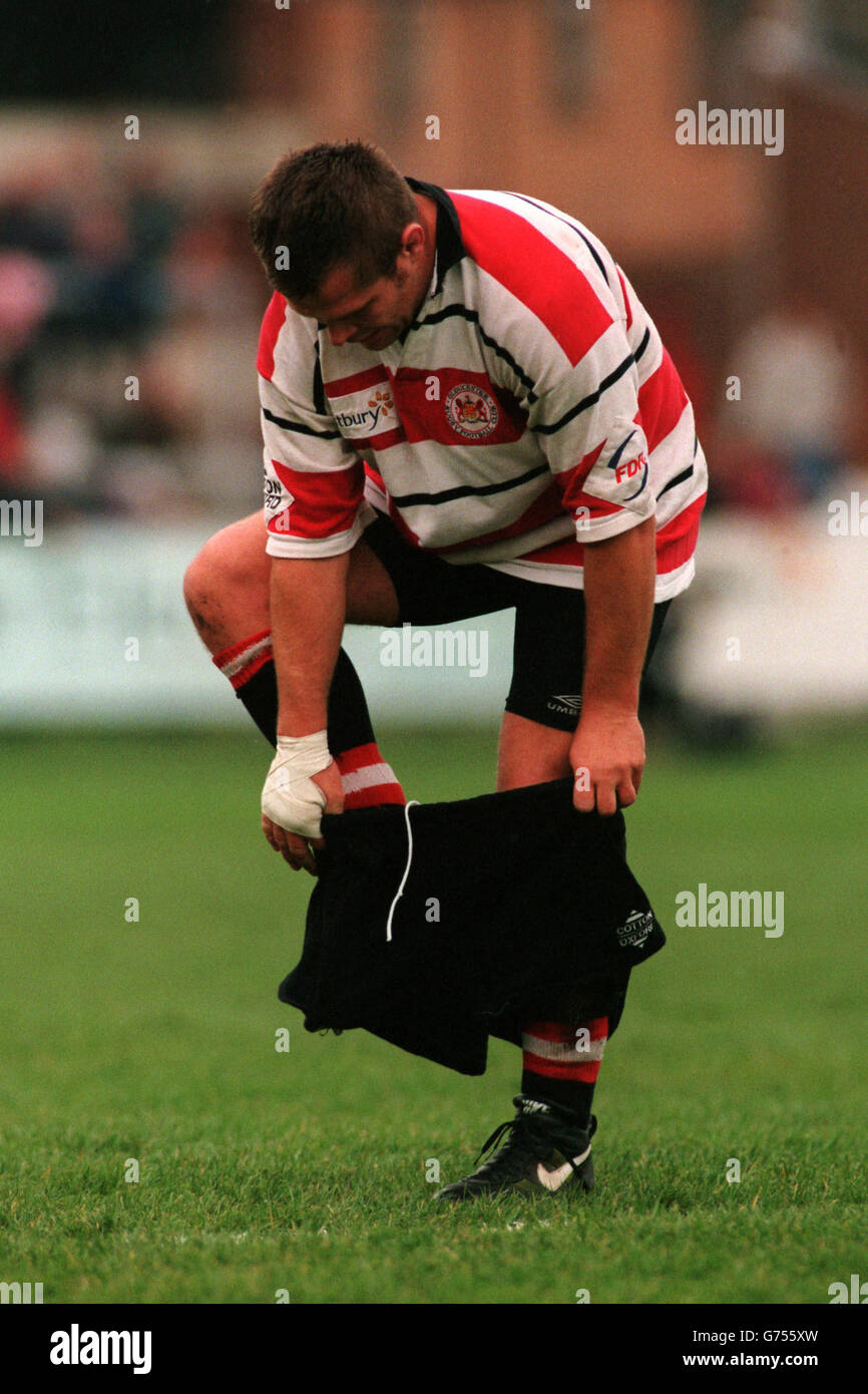 Andy Deacon, Gloucester with his shorts down on the field ... Picture ...