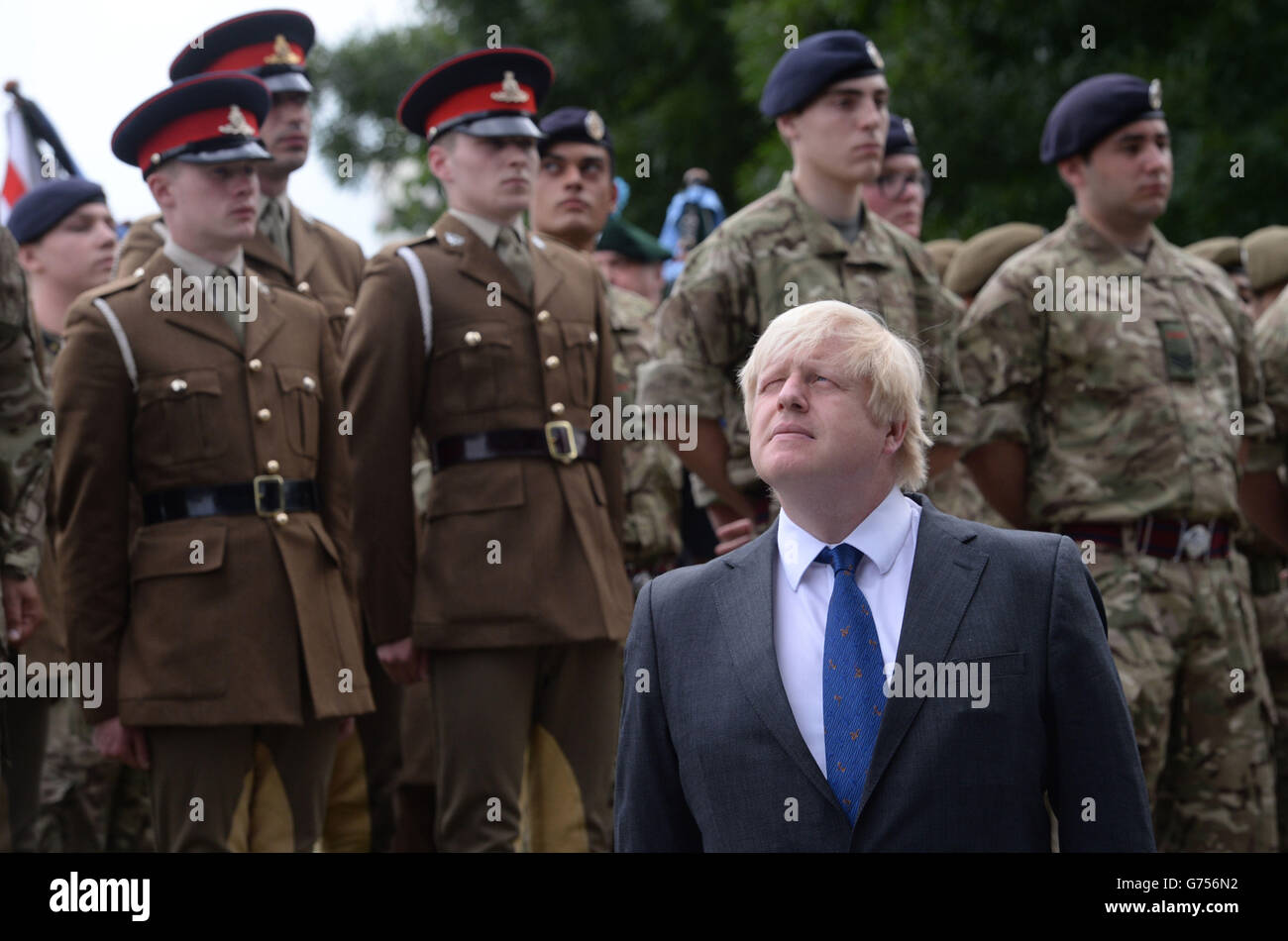 Mayor of London Boris Johnson attends a flag raising ceremony outside ...