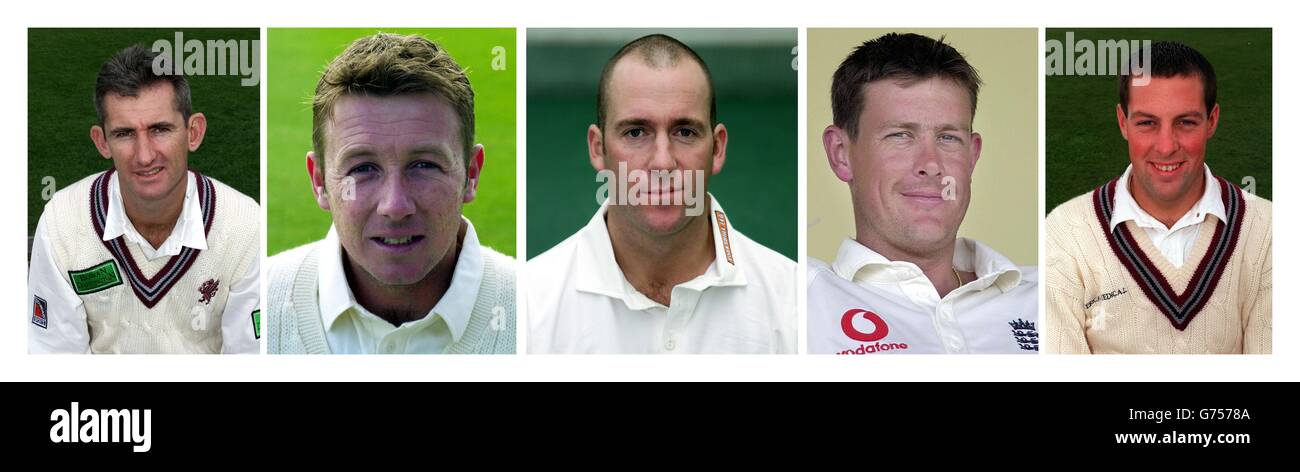 Composite picture of england cricketers from left andy caddick hi-res ...