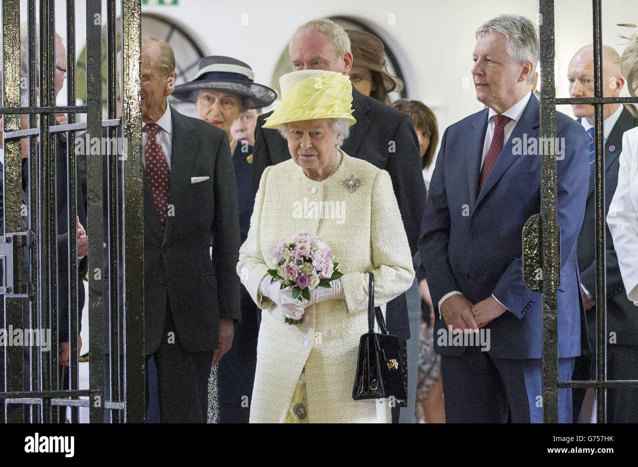 Queen Elizabeth II during a tour of Crumlin Road Gaol, Belfast, on day ...