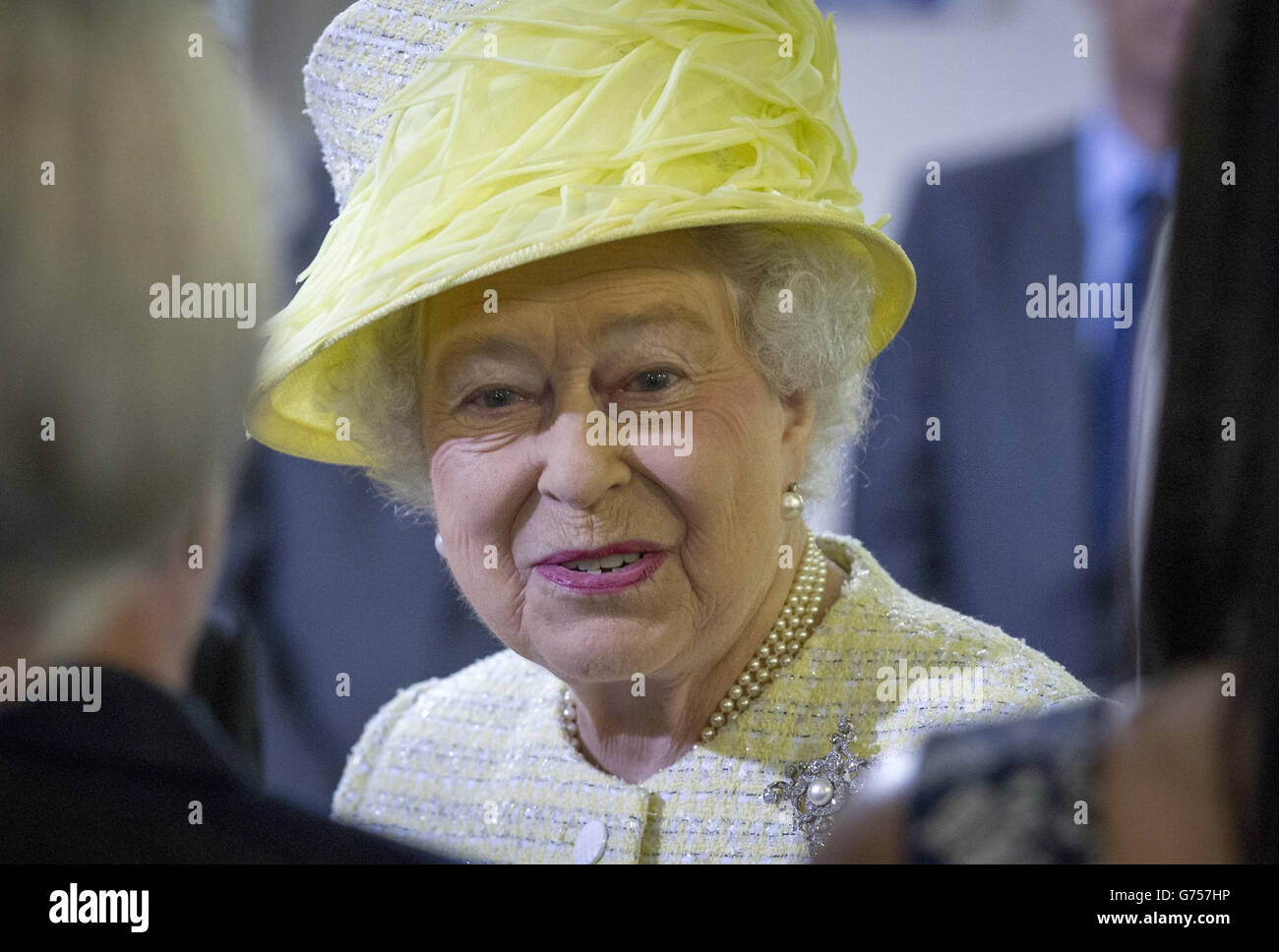 Queen Elizabeth II during a tour of Crumlin Road Gaol, Belfast, on day ...