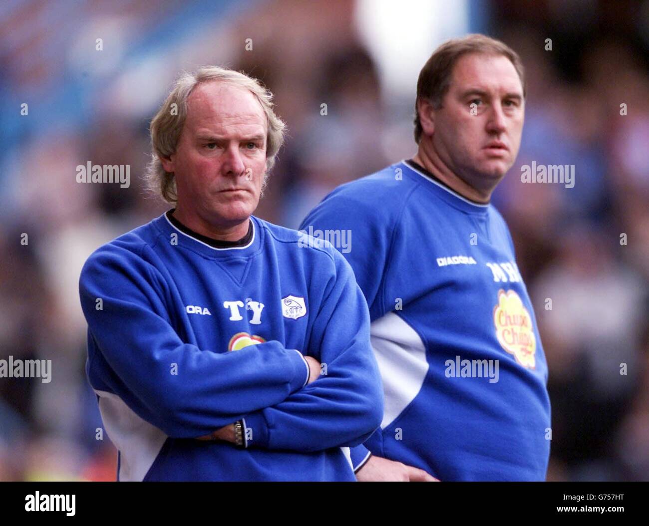 Sheffield Wednesday's caretaker Manager Terry Yorath (left) and coach ...
