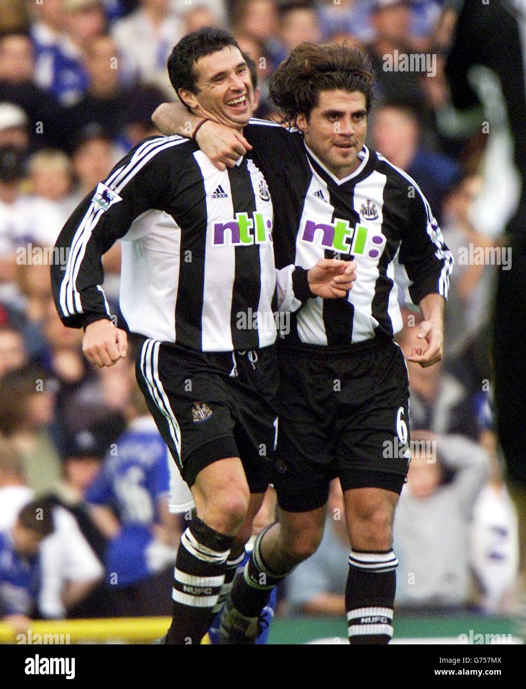 Newcastles clarence acuna right celebrates his goal hi-res stock ...