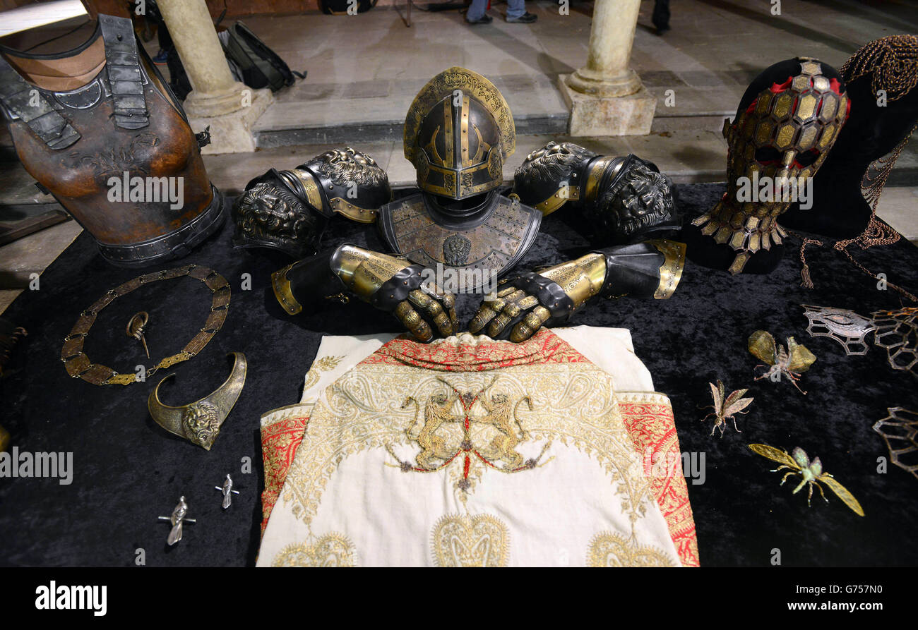 Queen Elizabeth II viewed props during a visit to the set of Game of ...